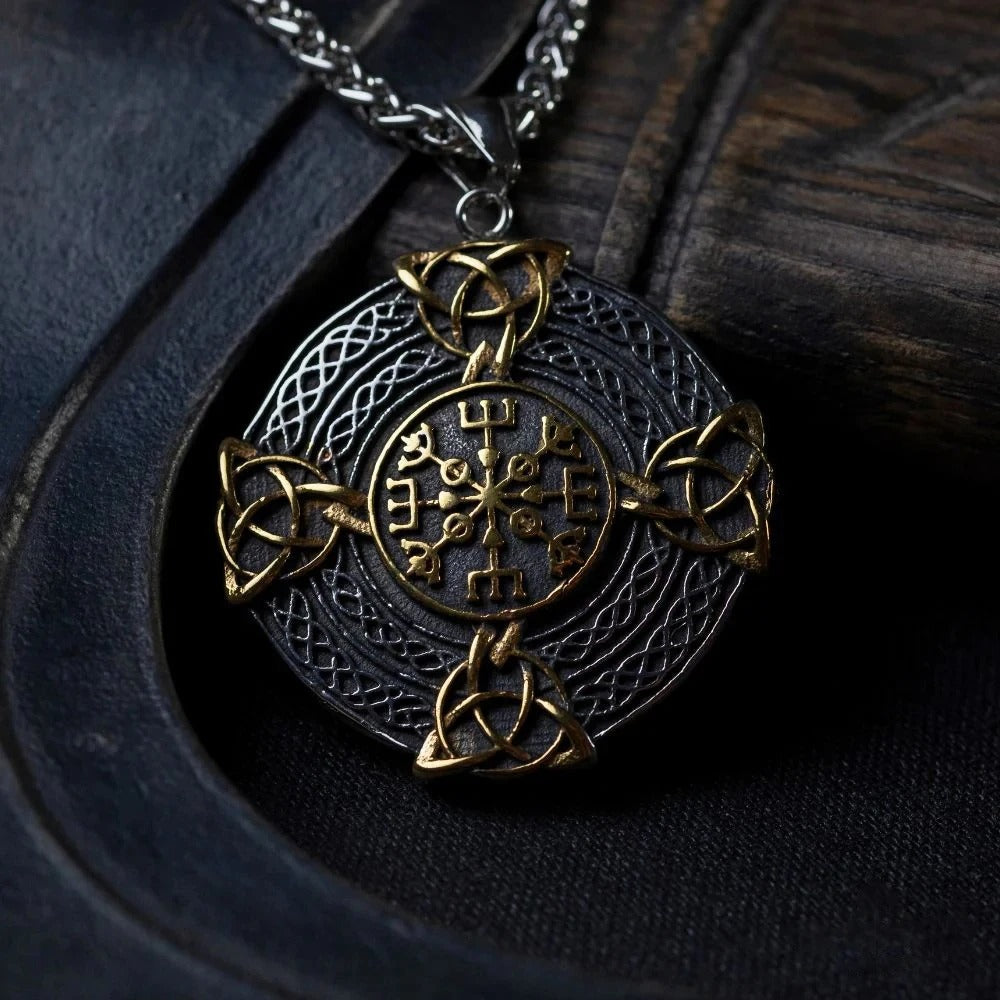 Gold & Silver Viking Protection Symbol Necklace – Lydieannejewelry